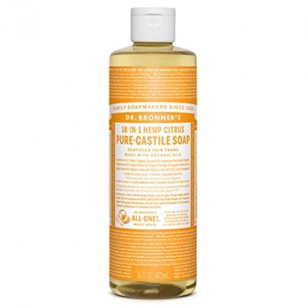 Organic Castile Liquid Soap Citrus Orange, 16 oz, Dr. Bronner’s Magic ...